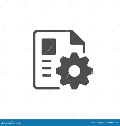 Document Or File Settings Glyph Icon Stock Vector Illustration Of