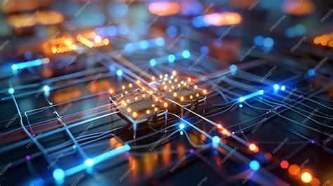 Quantum Photon Network Visual Representation Premium Ai Generated Image