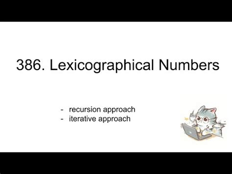 9 21 24 386 Lexicographical Numbers YouTube