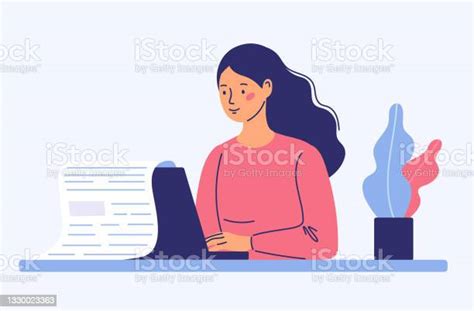 블로그를 만드는 카피라이터의 개념입니다 텍스트 창의력 및 홍보 원격 작업을 작성하는 아이디어 프리랜서 작업 인터넷에 텍스트 게시물 언론인에 대한 스톡 벡터 아트 및 기타