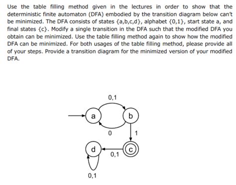 Solved Use The Table Filling Method Given In The Lectures In Chegg