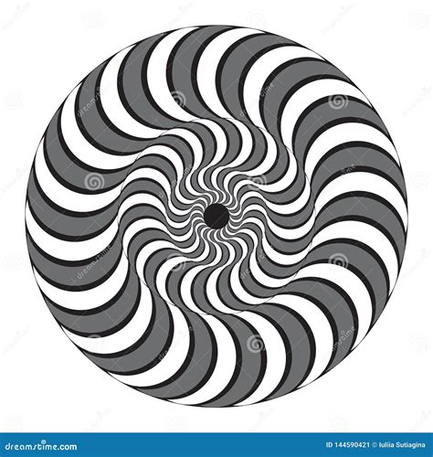 Hypnotic Twisting Spiral Concentric Circles Optical Illusion Stock Illustration Illustration
