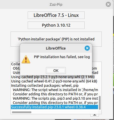 Problem With Zaz Pip English Ask LibreOffice