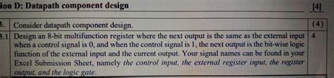 Solved Ion D Datapath Component Design Consider Datapath Chegg Com
