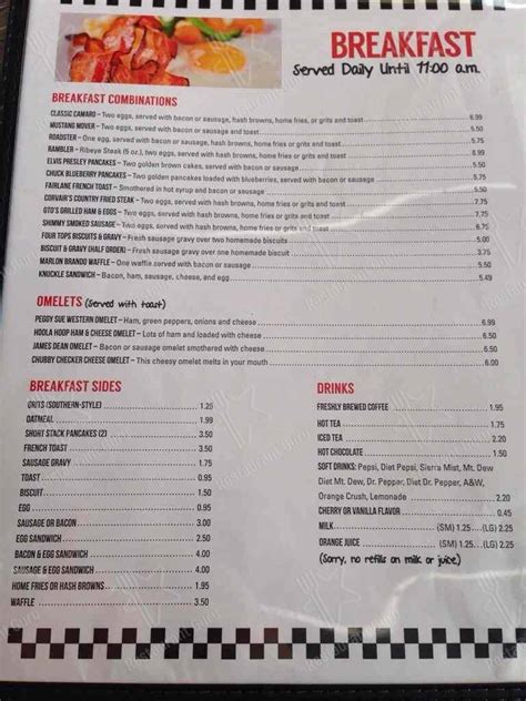 Menu At The Knuckle Sandwich Restaurant Bargersville