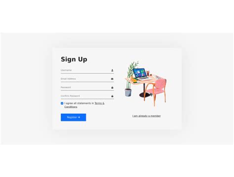 Signup Form With Left Aligned Image Easyfrontend