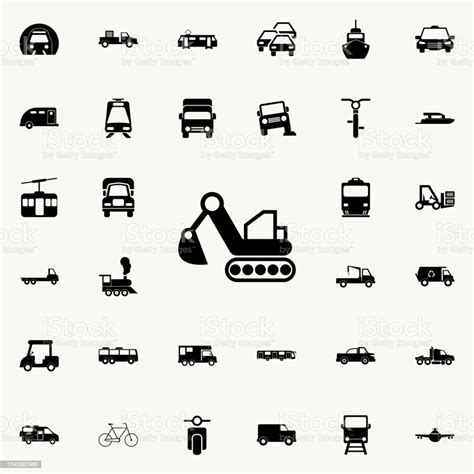 굴 삭 기 아이콘입니다 웹 및 모바일에 대 한 전송 아이콘 유니버설 세트 건설 산업에 대한 스톡 벡터 아트 및 기타 이미지 건설 산업 교통수단 농업 기계 Istock