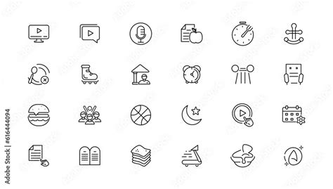 Hobby And Recreation Linear Icons Collection Set Of Thin Line Web Icon Set Simple Outline Icons