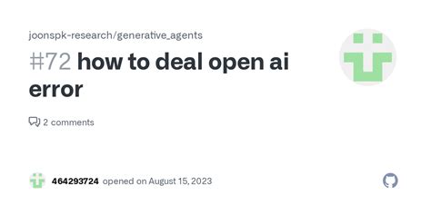 How To Deal Open Ai Error Issue Joonspk Research Generative Agents GitHub