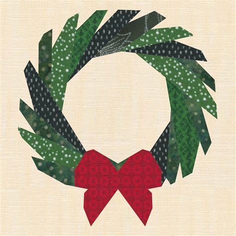Christmas Wreath Foundation Paper Piecing Pattern Fpp Pattern Quilt
