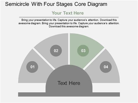 Semicircle With Four Stages Core Diagram Flat Powerpoint Design Templates PowerPoint