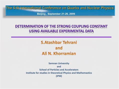 Ppt Determination Of The Strong Coupling Constant Using Available Experimental Data Powerpoint