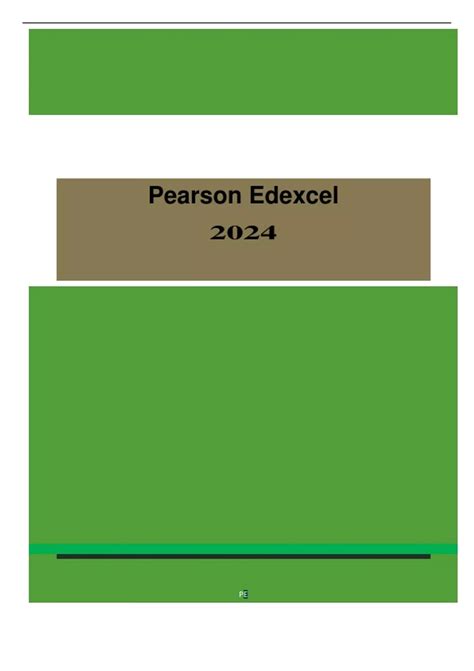 2024 Pearson Edexcel Level 3 Gce 9ch0 01 Chemistry Advanced Paper 1 Advanced Inorganic And