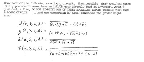 Solved Draw Each Of The Following As A Logic Circuit When Chegg