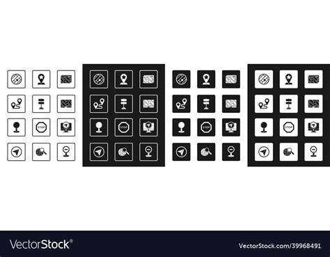 Set Infographic Of City Map Navigation Road Vector Image