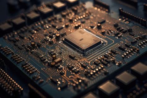 Close Up Of Chip Texture Ai Generated Stock Illustration Illustration Of Line Microchip