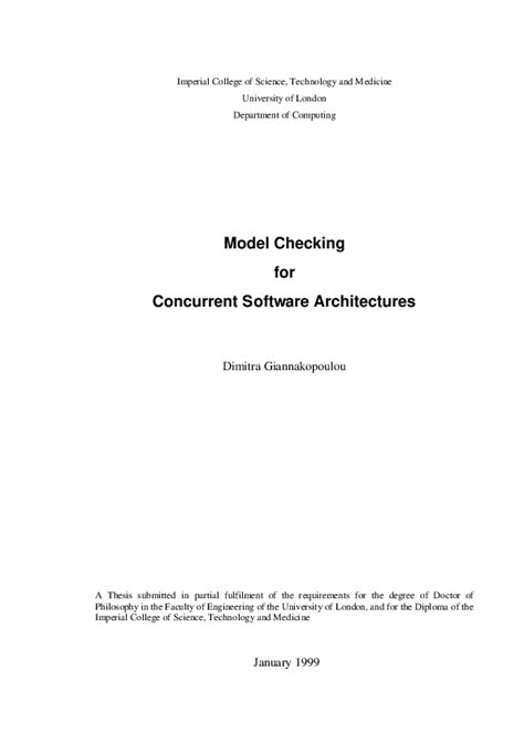 Pdf Efficient Analysis Of Concurrent Software Architectures