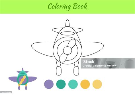 어린이를위한 색칠 공부 비행기 유치원 년 어린이와 유아를위한 교육 활동 페이지 인쇄 가능한 워크시트입니다 만화 다채로운 벡터 일러스트레이션 0명에 대한 스톡 벡터 아트 및