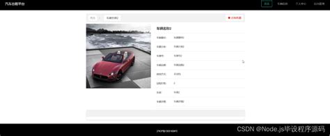 计算机毕业设计node js汽车出租平台 源码 程序 lw 远程调试 csdn博客