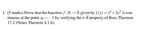 Solved Marks Prove That The Function F R R Given By Chegg Com