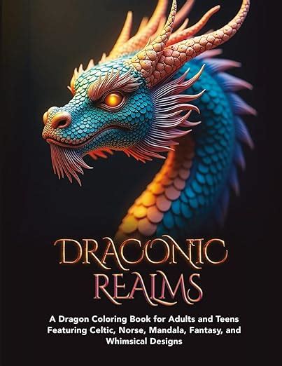 Draconic Realms A Dragon Coloring Book For Adults And Teens Featuring Celtic Norse