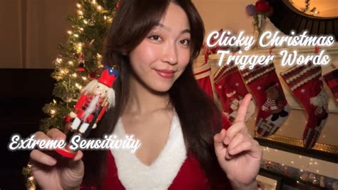 ASMR Clicky Christmas Trigger Words 👄 Up Close Whispers - YouTube