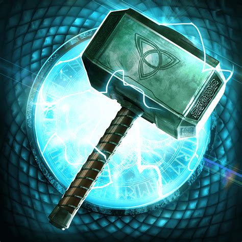 Mjolnir 일러스트 토르 천둥 말레 키스의 저주받은 놀라운 마블 시네마틱 우주 로고 토르 게임 복수 자 슈퍼