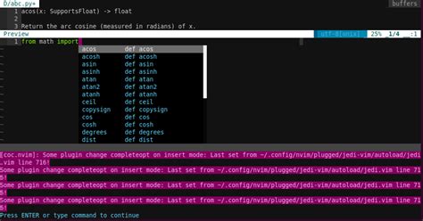 Some Plugin Change Completeopt On Insert Mode Coc Nvim Src Workspace Ts Line Issue