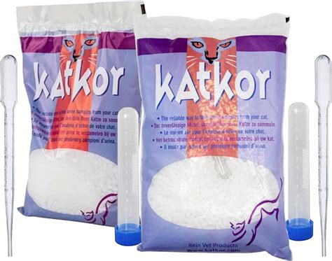 2x Katkor Urine Sampling Kit Non Absorbent Cat Litter For Urine Sample Collection With 10ml