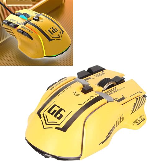 Ciciglow Wired Gaming Mouse 10 Button Macro Programmable Rgb Lighting Modes 6 Speed 12800dpi