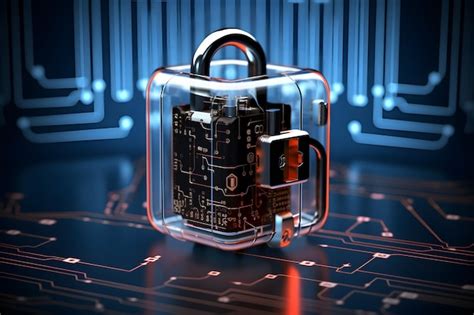 Premium Ai Image Lock With Circuit Pattern Concept Of Data Security
