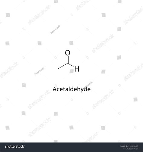 Acetaldehyde Skeletal Structurealdehyde Compound Schematic Illustration Stock Vector Royalty