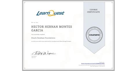 Completion Of Oracle Fundamentals Hernán Montes Posted On The Topic Linkedin