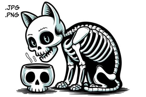 Skeletal Cat Graphic By Joanna Redesiuk · Creative Fabrica