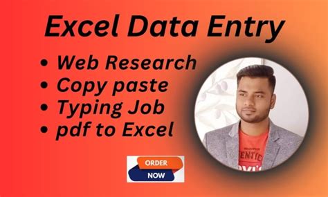 do excel data entry pdf to excel copy paste and typing job by syed