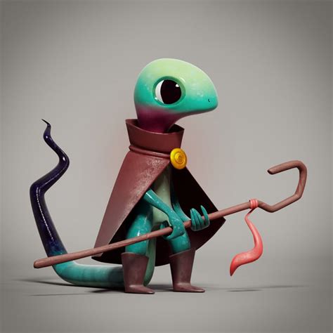Artstation Lizard Mage Daniel Montoya Game Character Design