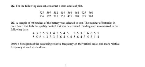 Solved Q For The Following Data Set Construct A Chegg