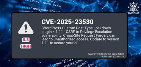 Cve Find On Linkedin Cve 2025 23530 High Cross Site Request Forgery Csrf Vulnerability In