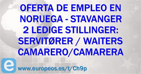 Stavanger Ledige Stillinger Servit Rer Waiters