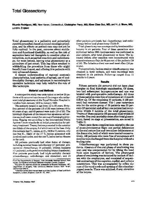 Pdf Total Glossectomy