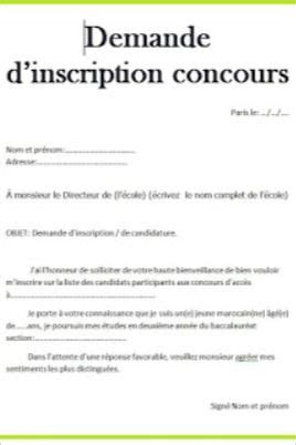 Exemple De Demande Manuscrite Pour Concours Pdf