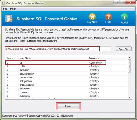 how to unlock sql server 2014 database after sa password forgot