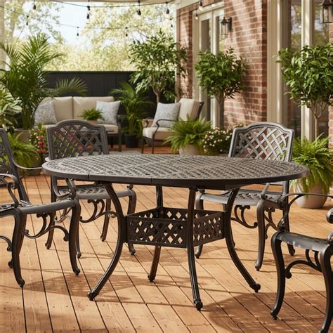 Mondawe Expandable Bronze Aluminum Outdoor Dining Table In The Patio