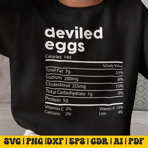Funny Deviled Eggs Nutrition Facts Thanksgiving Svg Png Digital