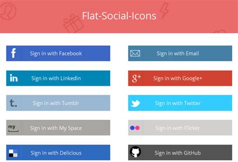 Beautiful HTML CSS Social Media Buttons FreshDesignweb