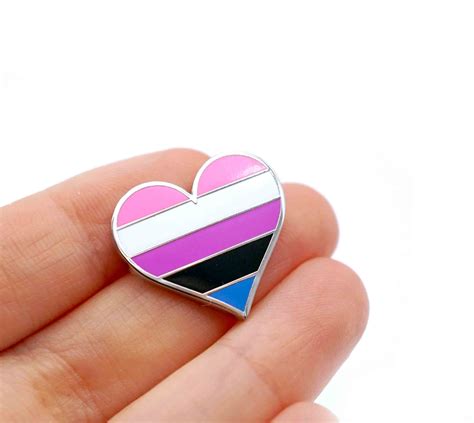 Prideoutlet Lapel Pins Gender Fluid Pride Heart Lapel Pin
