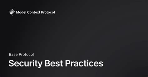 security best practices model context protocol