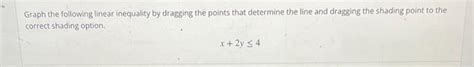 solved graph the following linear inequality by dragging the