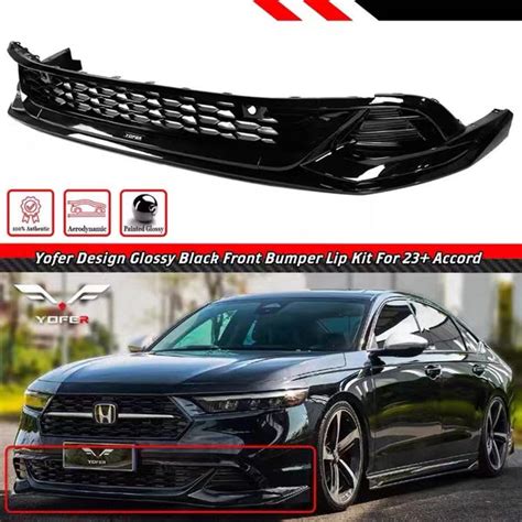 Brand New 2023 2025 Honda Accord Yofer Gloss Black Front Bumper Lip Tr