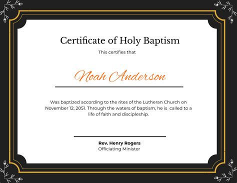 Free United Methodist Baptism Certificate Template To Edit Online